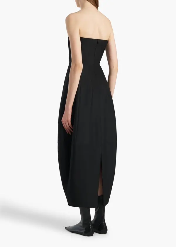 Khaite Stela Strapless Sculptural Cady Dress