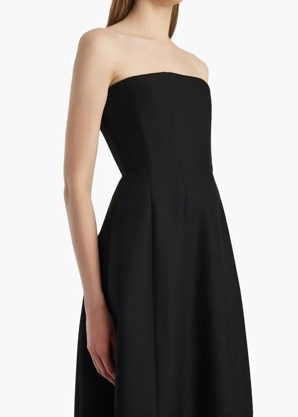 Khaite Stela Strapless Sculptural Cady Dress