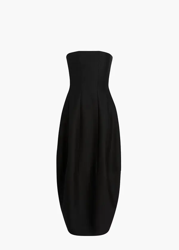 Khaite Stela Strapless Sculptural Cady Dress