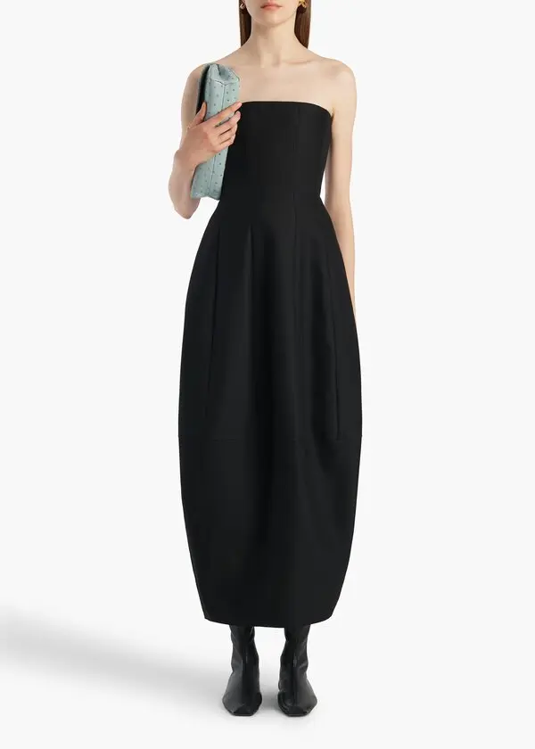 Khaite Stela Strapless Sculptural Cady Dress
