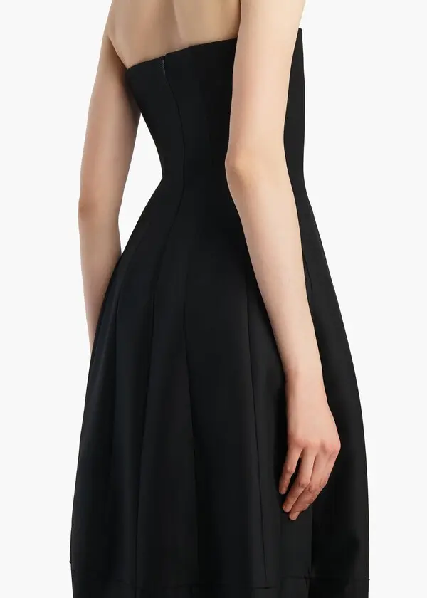 Khaite Stela Strapless Sculptural Cady Dress