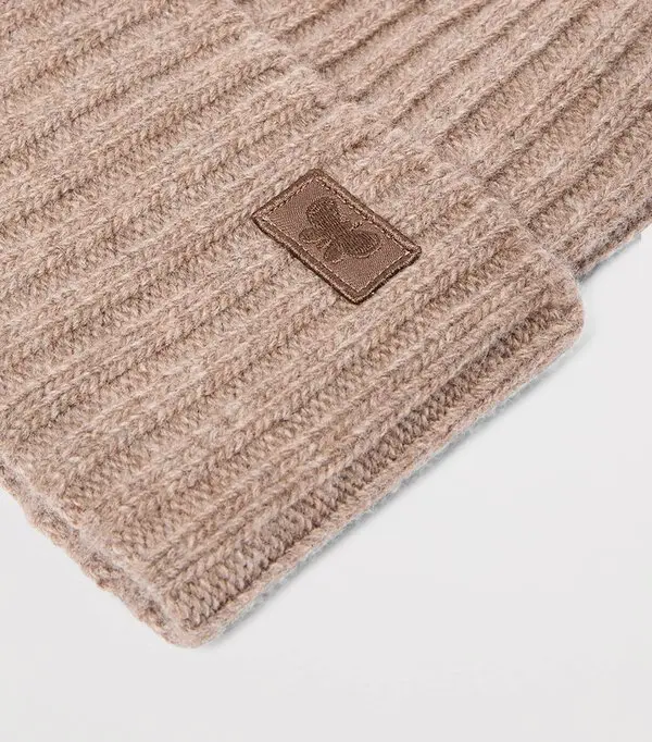 Max Mara Virgin Wool Logo Beanie