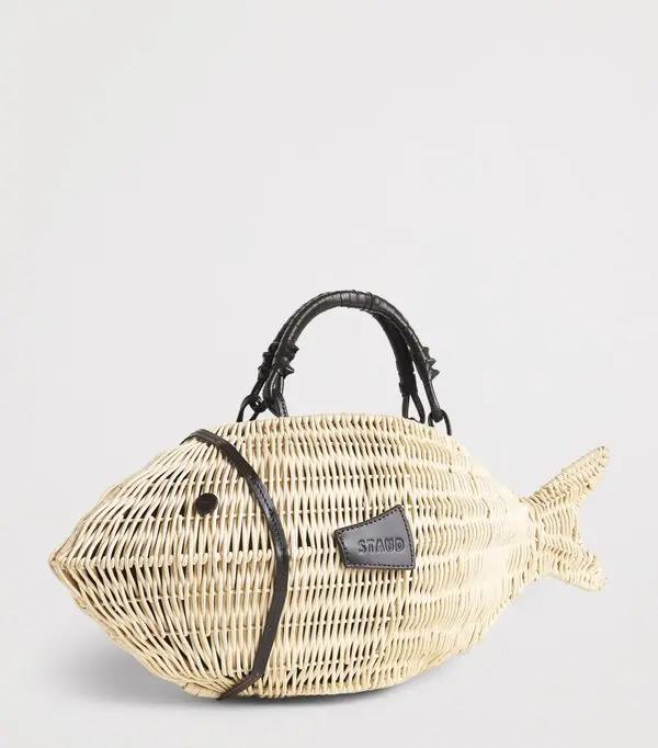 Staud Wicker Fish Top-handle Bag
