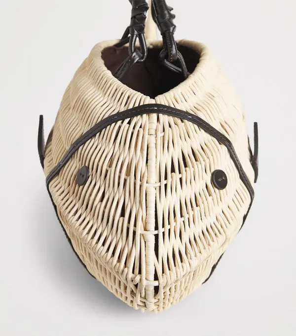 Staud Wicker Fish Top-handle Bag