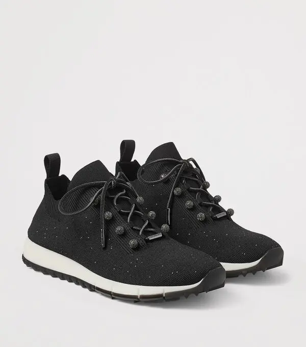 JIMMY CHOO Veles Knitted Glitter Sneakers