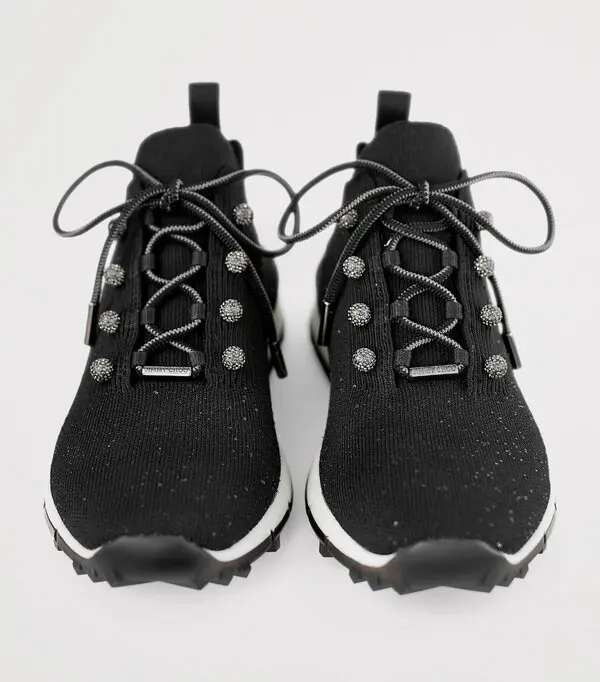 JIMMY CHOO Veles Knitted Glitter Sneakers