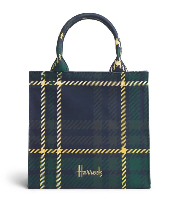 Harrods Small Tartan Tote Bag - Navy
