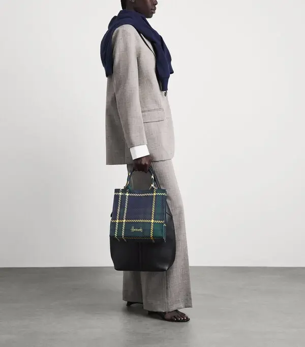Harrods Small Tartan Tote Bag