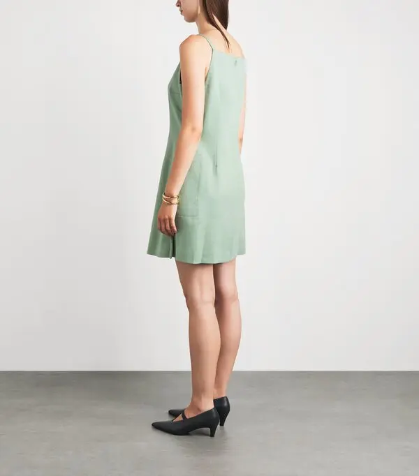 Theory Linen-blend Apron Mini Dress