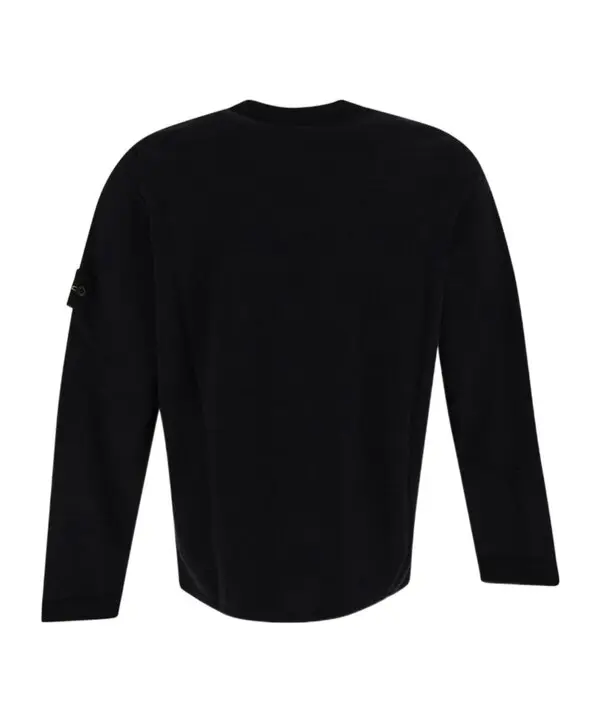 Stone Island Logo Patch Crewneck Jumper - Blue