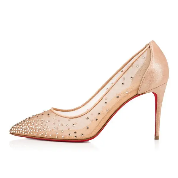 CHRISTIAN LOUBOUTIN Follies Strass Pumps - Nude