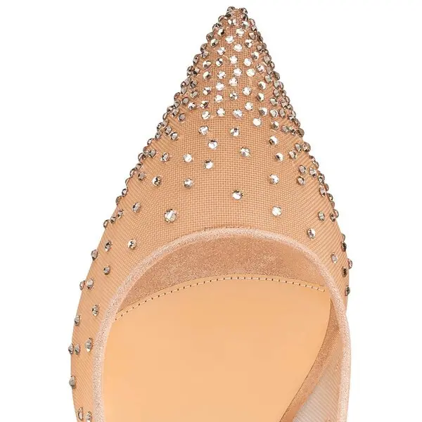 CHRISTIAN LOUBOUTIN Follies Strass Pumps - Nude