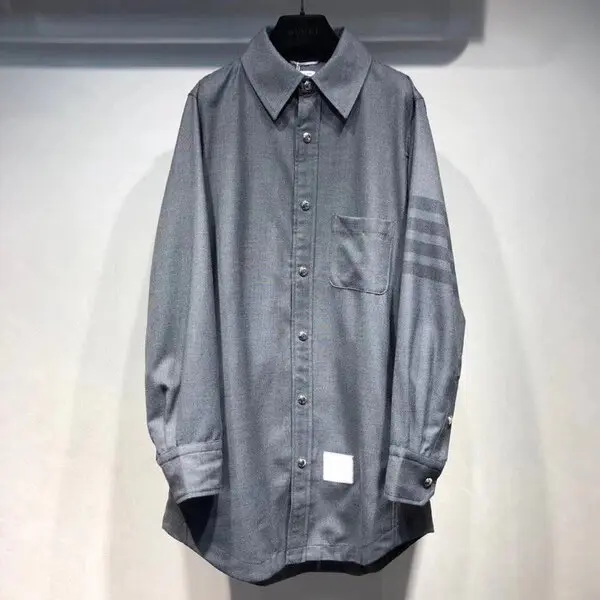 Thom Browne Flannel Tonal 4-bar Shirt Jacket