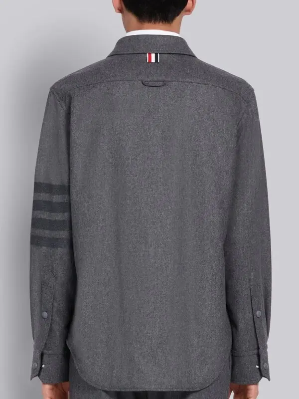 Thom Browne Flannel Tonal 4-bar Shirt Jacket