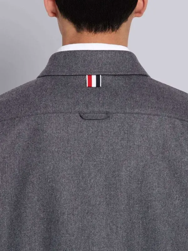 Thom Browne Flannel Tonal 4-bar Shirt Jacket