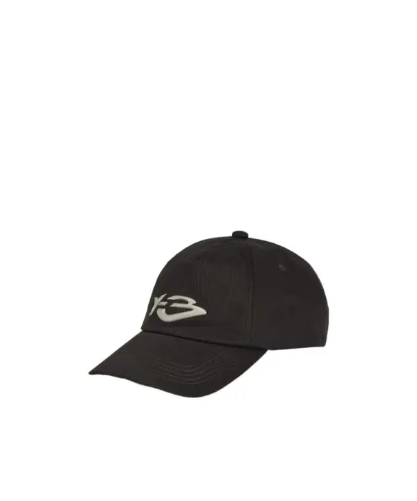 Y3 Logo Embroidered Baseball Hat - Black