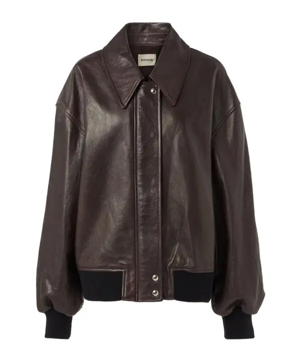 Khaite Shelman Leather Blouson - Brown