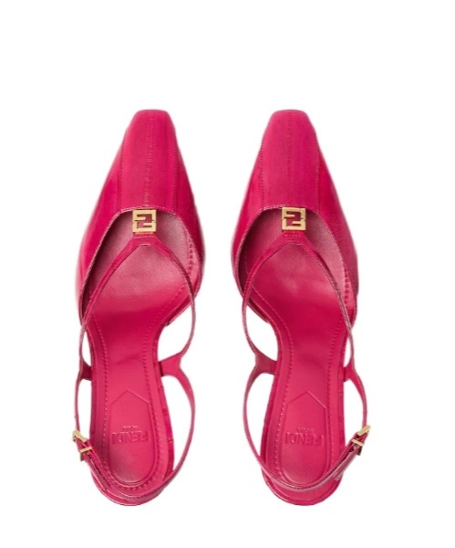 Fendi Patent Leather Slingbacks - Fuchsia