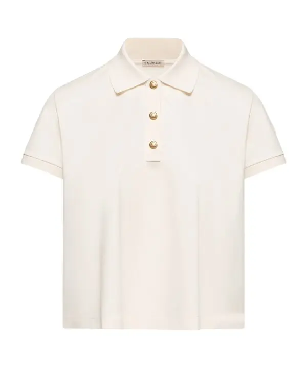 Moncler Grosgrain Logo Cotton Polo Shirt