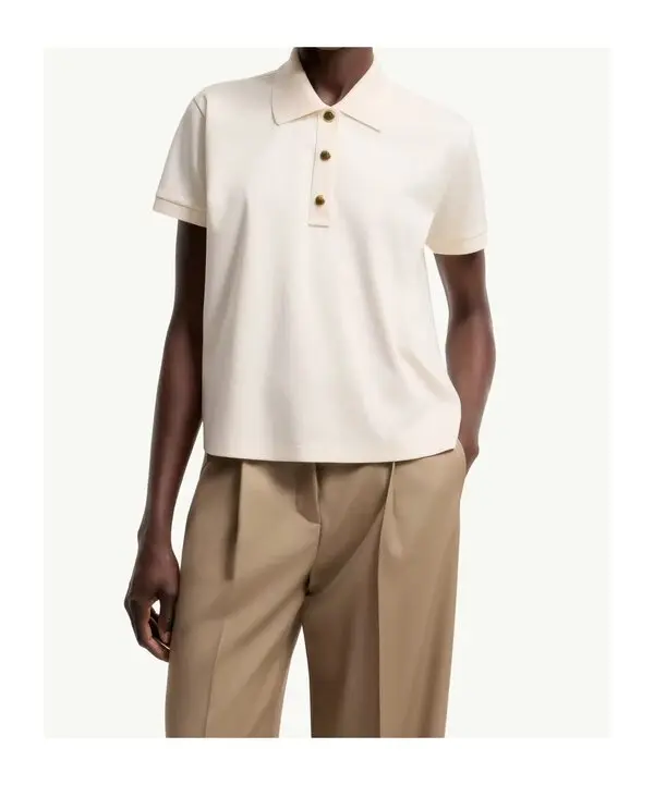 Moncler Grosgrain Logo Cotton Polo Shirt