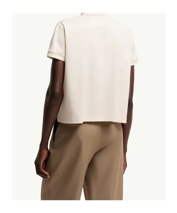 Moncler Grosgrain Logo Cotton Polo Shirt