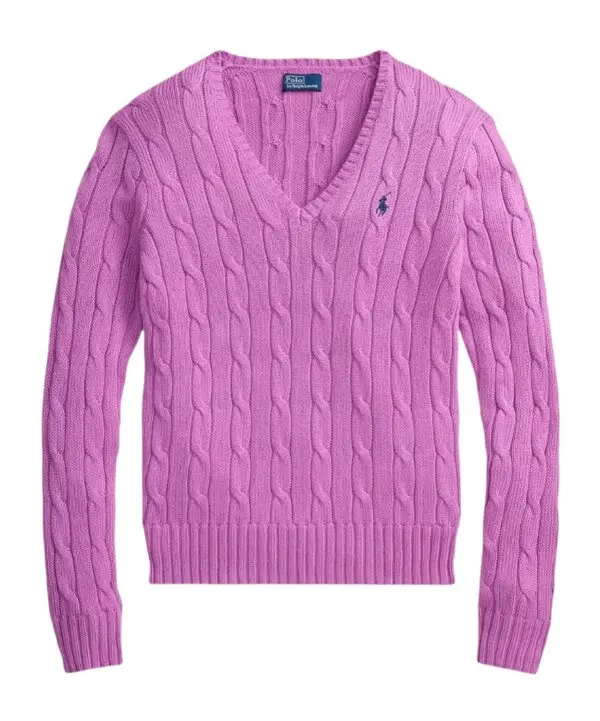 Polo Ralph Lauren Cable-knit V-neck Sweater - Pink
