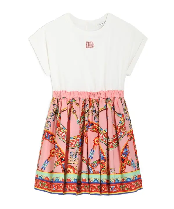 Dolce & Gabbana Carretto Print Mix-material Dress