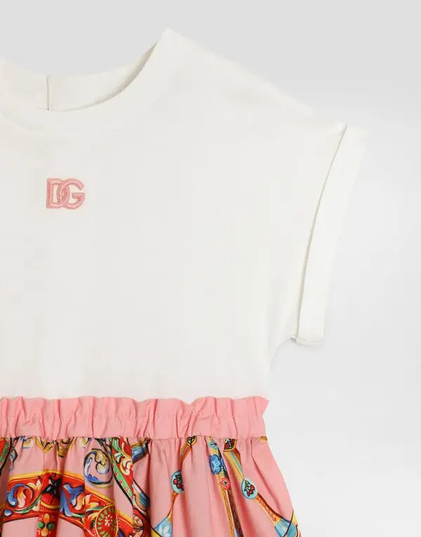 Dolce & Gabbana Carretto-print Mix-material Dress