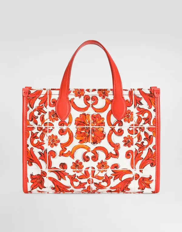 Dolce & Gabbana Majolica-print Canvas Shopping Tote