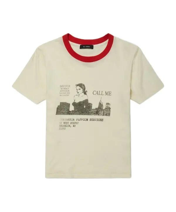 WILLY CHAVARRIA Call Me Ringer T-shirt - Nude