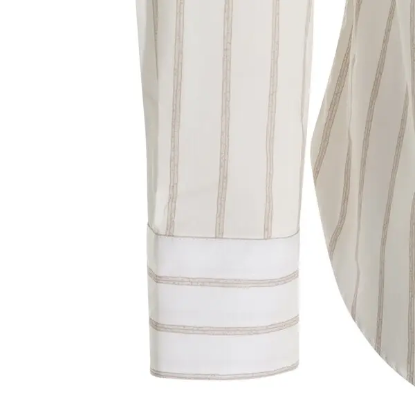 Canali Striped Band-collar Shirt