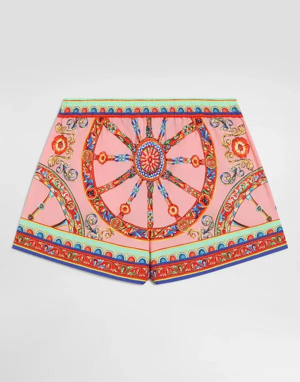 Dolce & Gabbana Carretto-print Poplin Shorts
