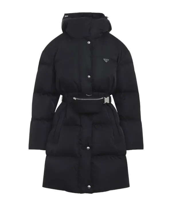 Prada Re-nylon Down Jacket With Logo Details