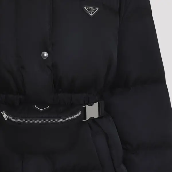 Prada Re-nylon Down Jacket With Logo Details