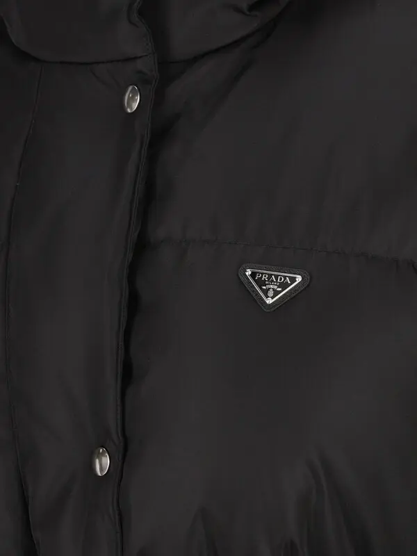 Prada Re-nylon Down Jacket With Logo Details
