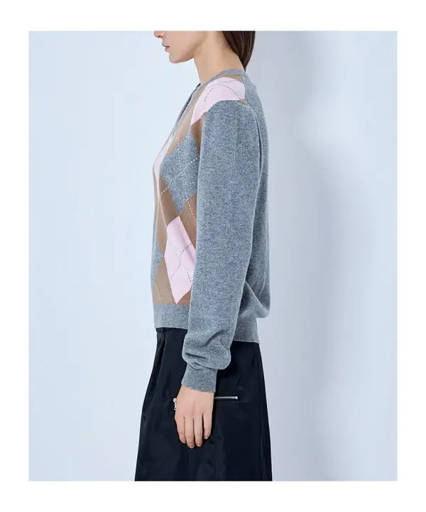 Prada Argyle Cashmere V-neck Sweater - No