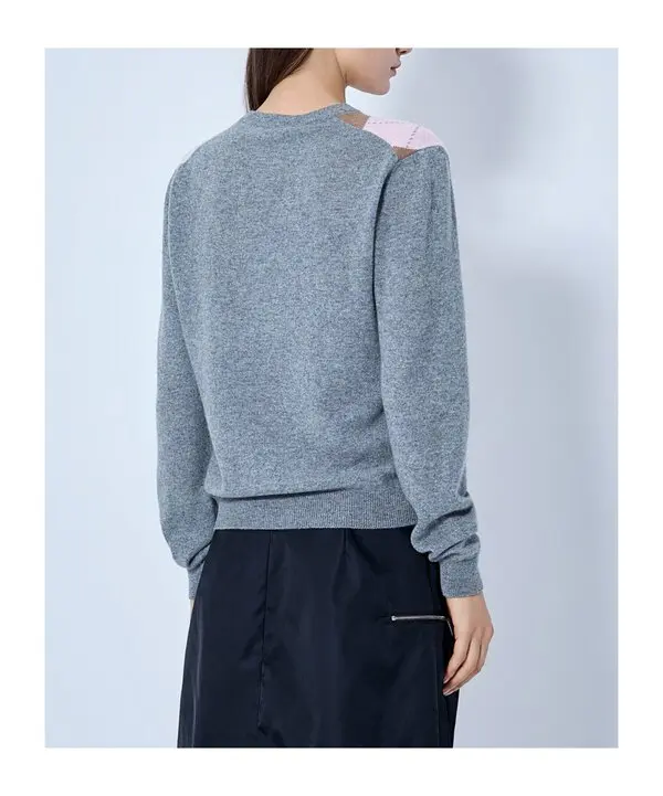 Prada Argyle Cashmere V-neck Sweater - No