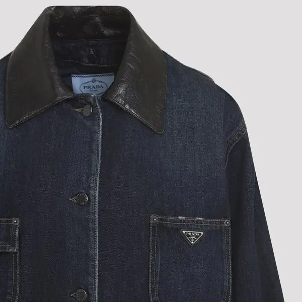 Prada Contrast Collar Denim Jacket