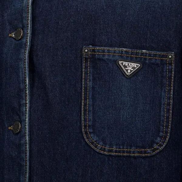 Prada Contrast Collar Denim Jacket
