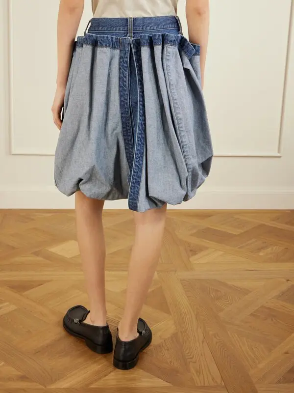 Sacai Folded Denim Skirt