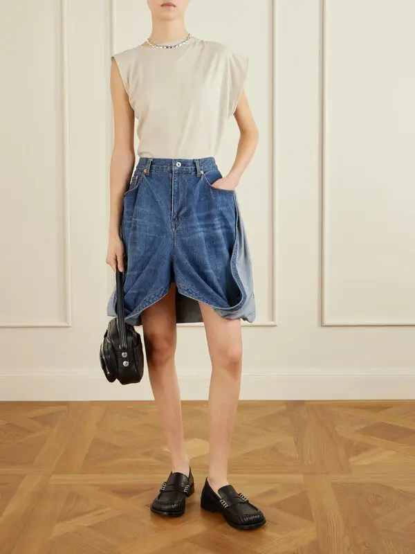 Sacai Folded Denim Skirt