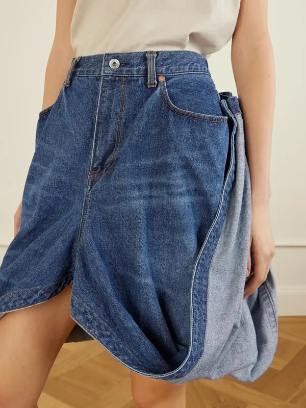 Sacai Folded Denim Skirt