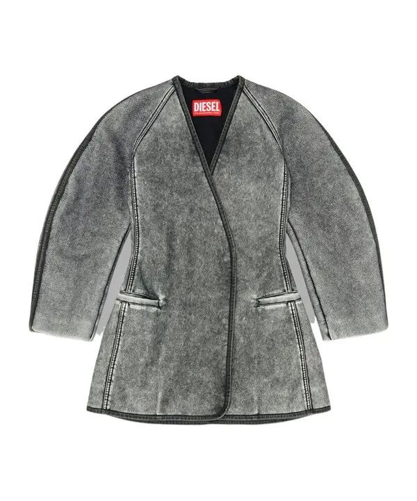 DIESEL® Cardigan Jacket With Cocoon Sleeves - Grey