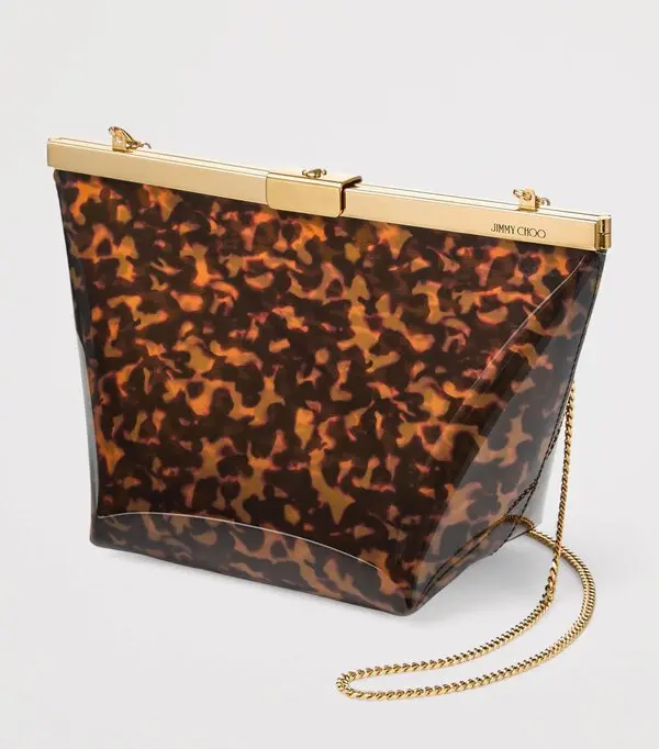 JIMMY CHOO Tortoiseshell Ganache Clutch Bag - Brown