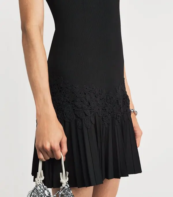 Ulla Johnson Noemie Rib-knit Mini Dress With Crochet Trim