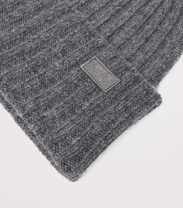 Max Mara Virgin Wool Logo Beanie