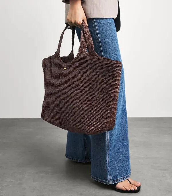 ANINE BING Raffia Tote Bag - Brown