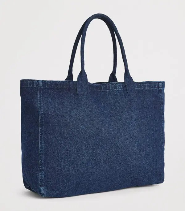 ANINE BING Denim Leo Tote Bag - Blue