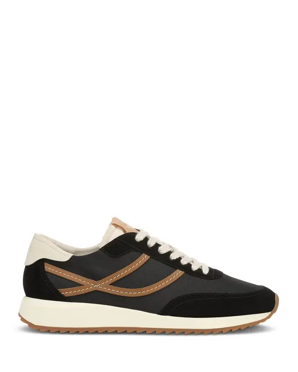 Vince Santa Monica Running Sneakers - Black/saddle
