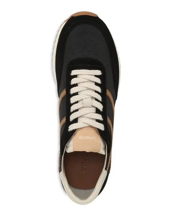 Vince Santa Monica Running Sneakers - Black/saddle